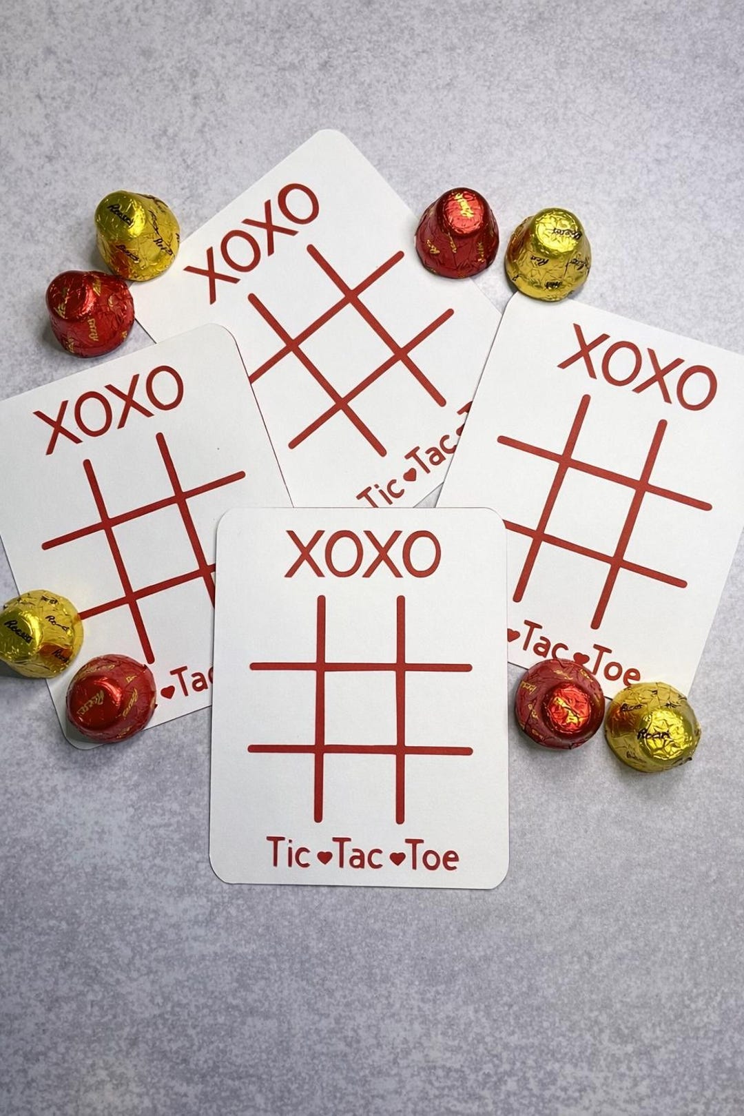 XOXO Tic-tac-toe Valentine Game- Candy Tic-tac-toe Cards (pack of 12 ...