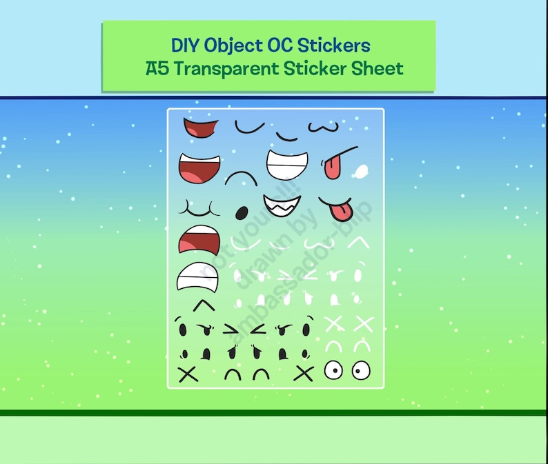 Object Show Faces - Transparent Sticker Sheet - Etsy