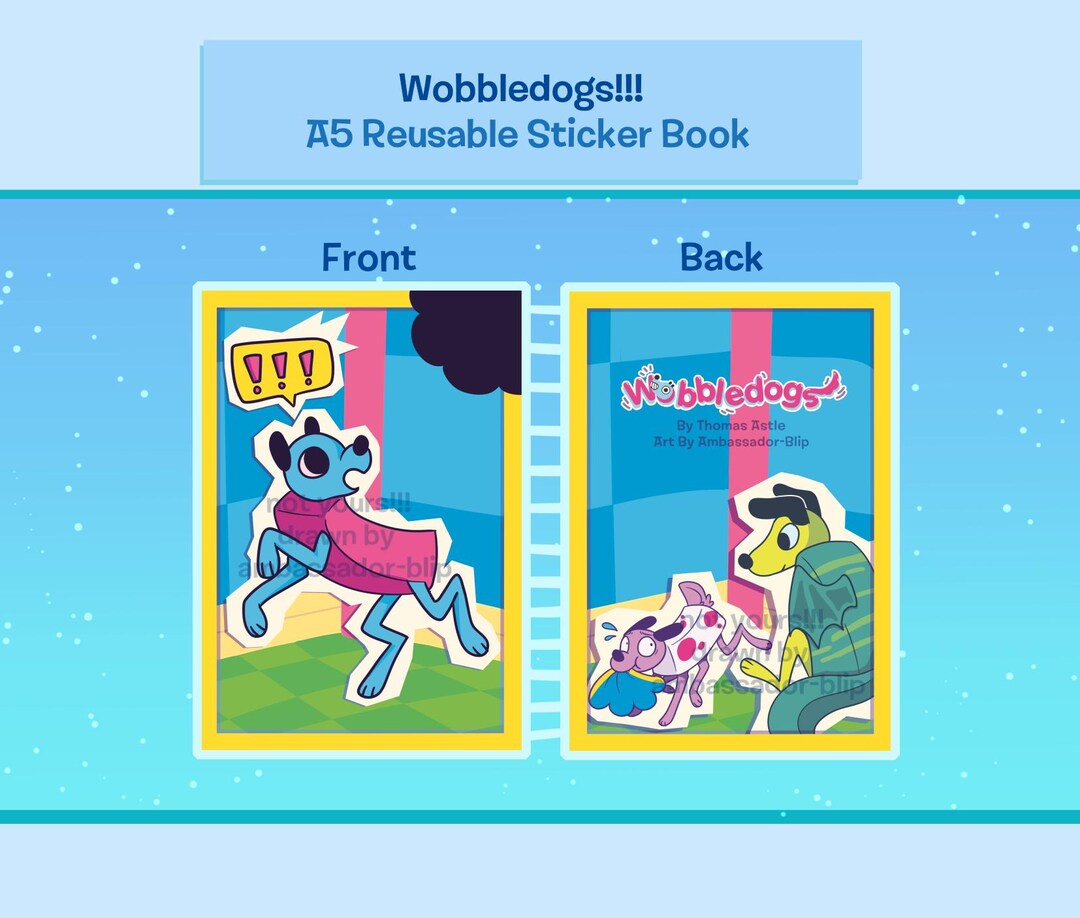 Wobbledogs-themed Reusable Sticker Book (A5 Pages) - Etsy