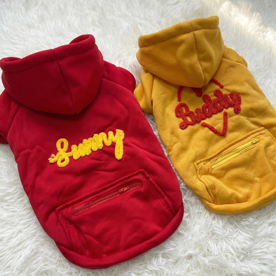 Chenille Varsity Dog Hoodie, Preppy Pet Clothes, Custom Embroidered ...