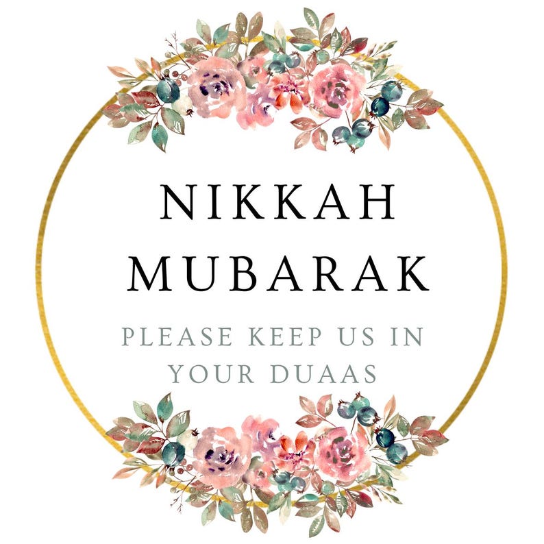 24 Nikkah Mubarak Labels/stickers, Wedding, - Etsy