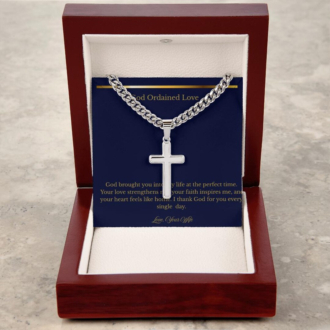 God Ordained Love Cross Necklace for Husband Christian Gift From Wife ...