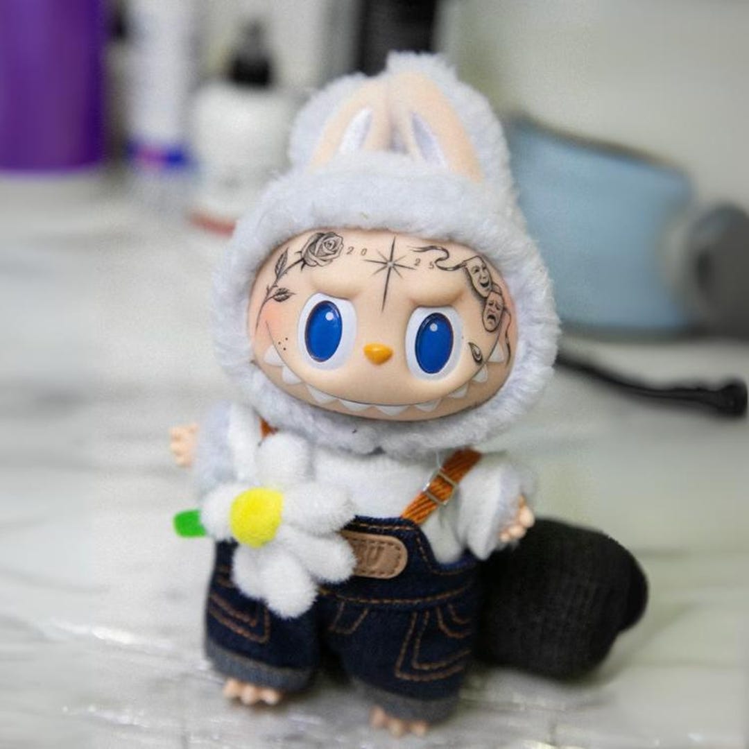 Custom Face-tatted Labubu | Tattoos, Iced-out Grills, Painted Eyes ...