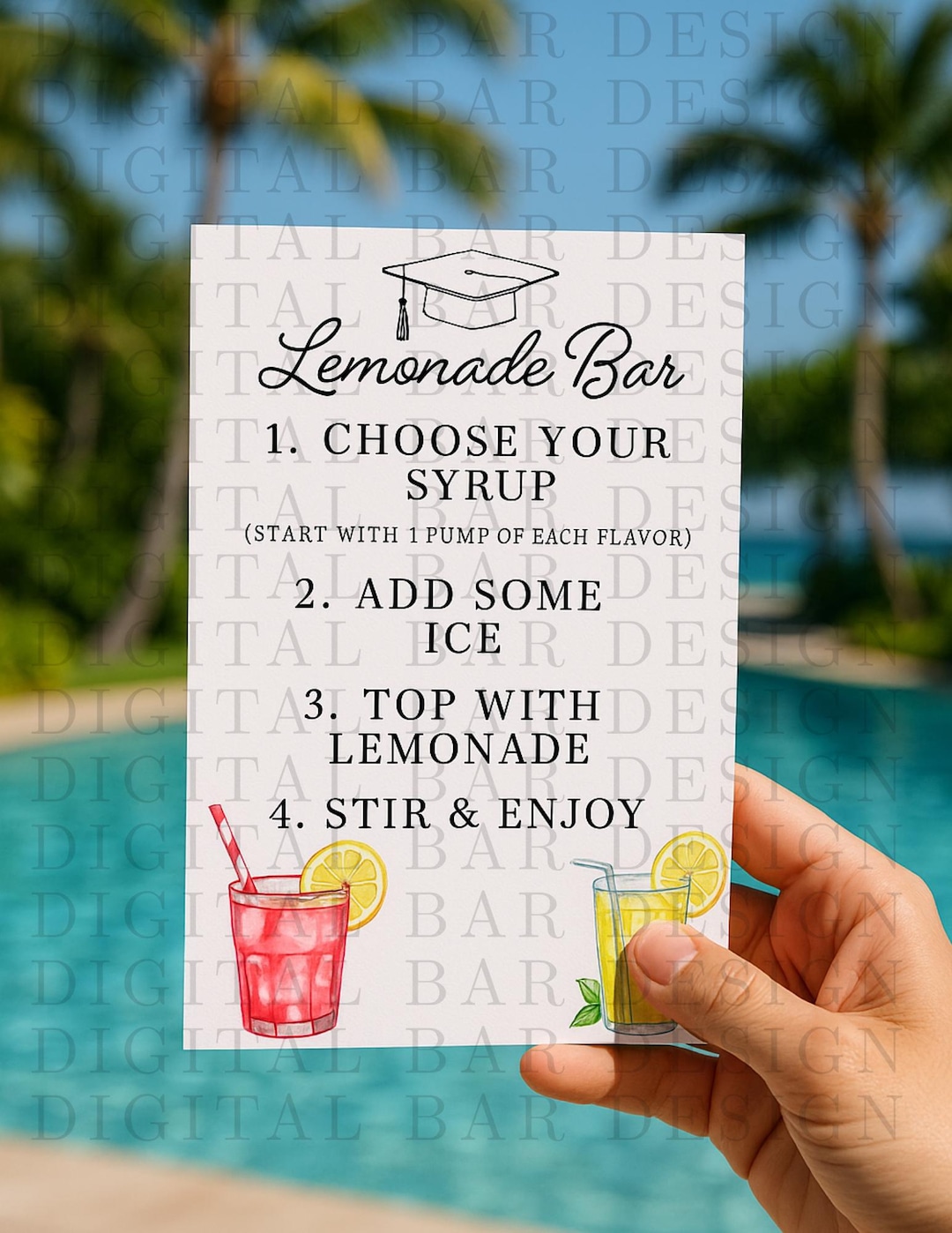 Graduation Party Lemonade Bar Sign – Printable Drink Station Decor ...