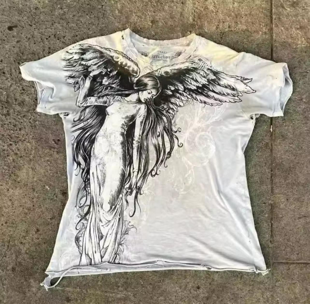 Affliction Fallen Angel T-shirt - White - Etsy