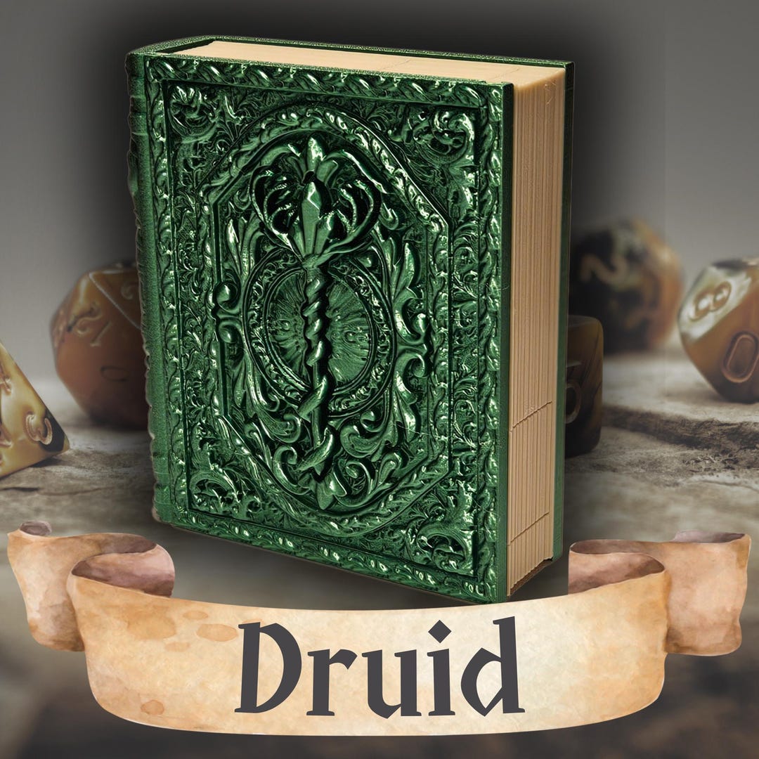 3D Printed Druid Storage Tome: D&D, MTG Tabletop Gaming - Fates End - Etsy