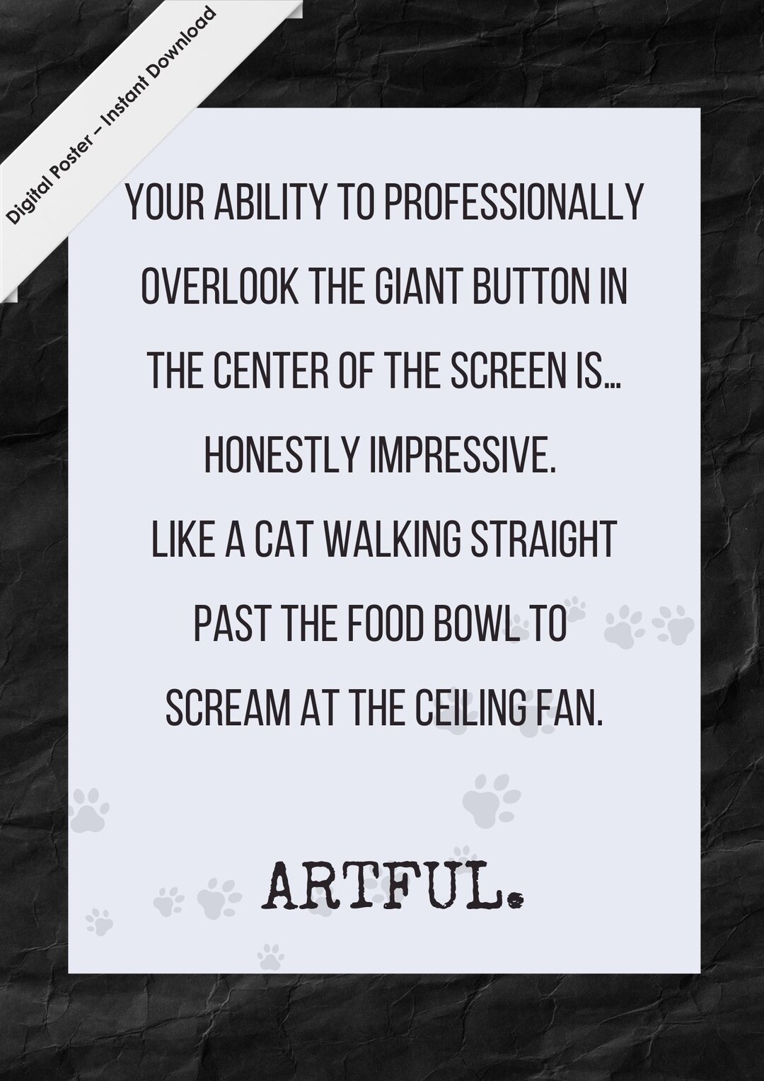 The Obvious Button – Printable Poster (digital PDF, A4 + US Letter) - Etsy