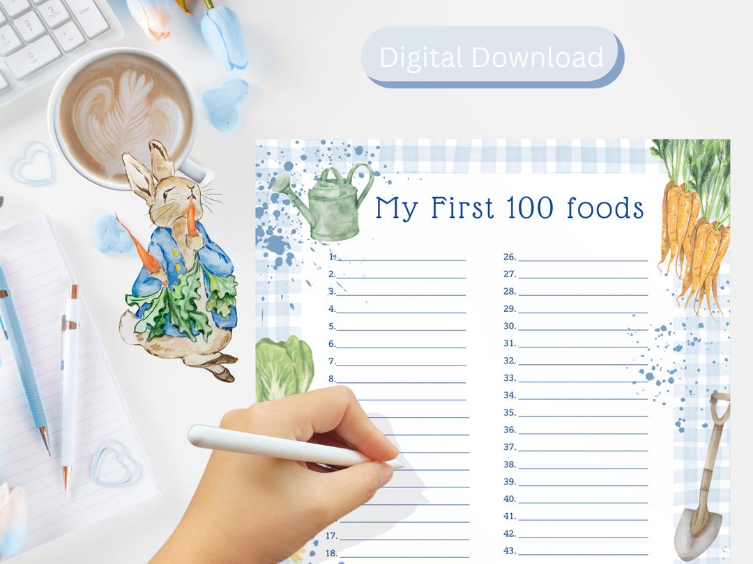 Baby’s First 100 Foods Tracker – Printable PDF | Baby Food Journal ...