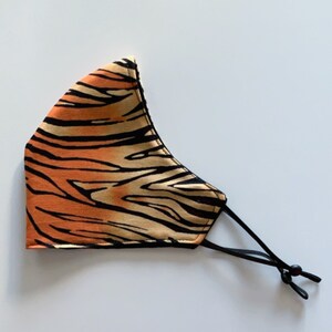 Tiger Print Face Mask Made From 100% Cotton Fabric, Washable, Reusable ...