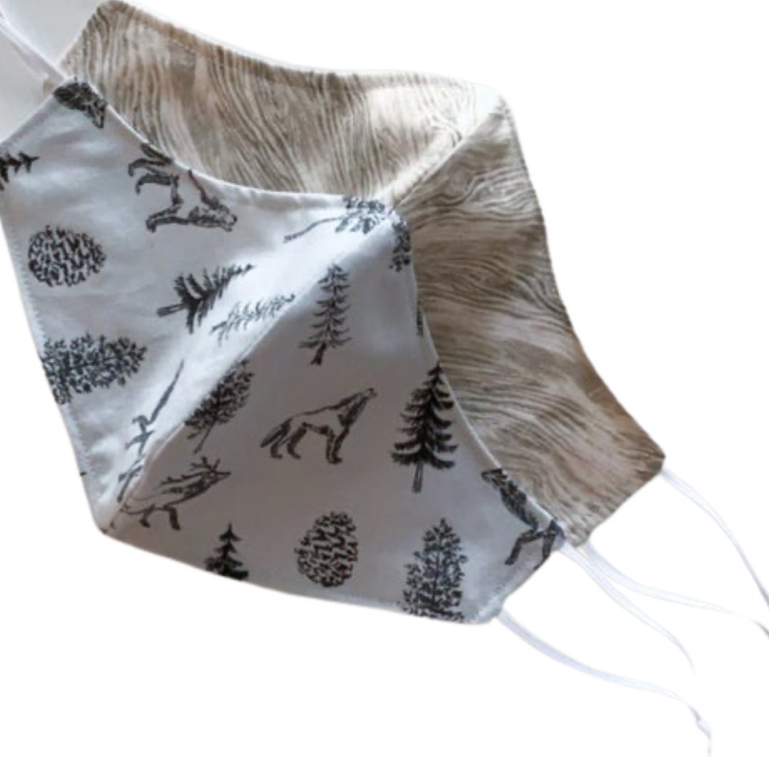PNW Inspired Adjustable Face Masks Fitted, Made From 100% Cotton, One ...