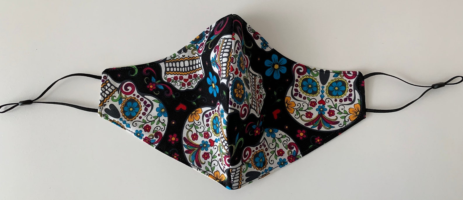 Sugar Skull Face Mask Made From 100% Quilters Cotton With - Etsy Norway