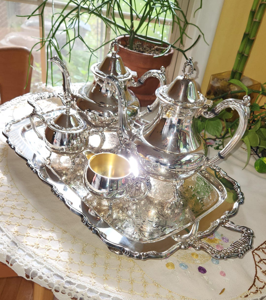 Beatiful! Vintage Oneida USA Silver Plate 5-piece Coffee/tea Service ...