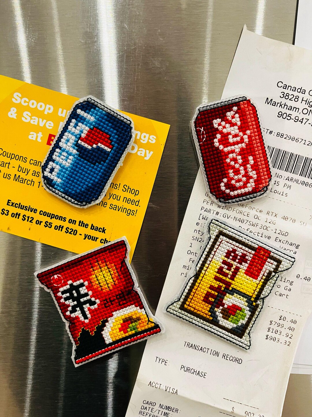 DIY Cross Stitch Magnet Kit | Ramen & Soda | Hobbies and Crafts ...