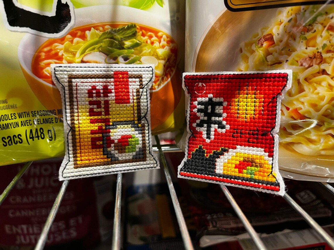 DIY Cross Stitch Magnet Kit | Ramen & Soda | Hobbies and Crafts ...