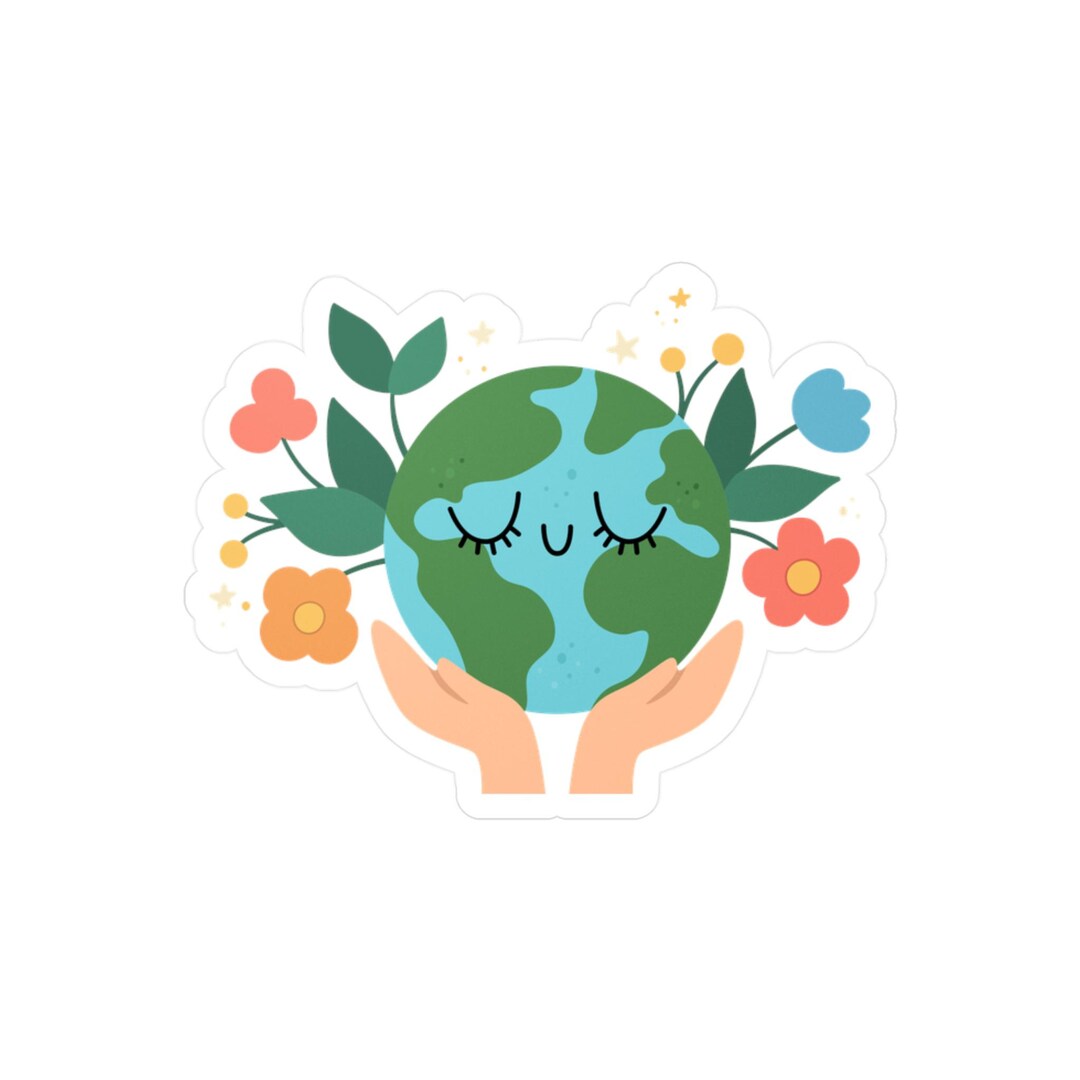 Eco Friendly Earth Laptop Sticker, Planet Decal, Environmental Vinyl ...