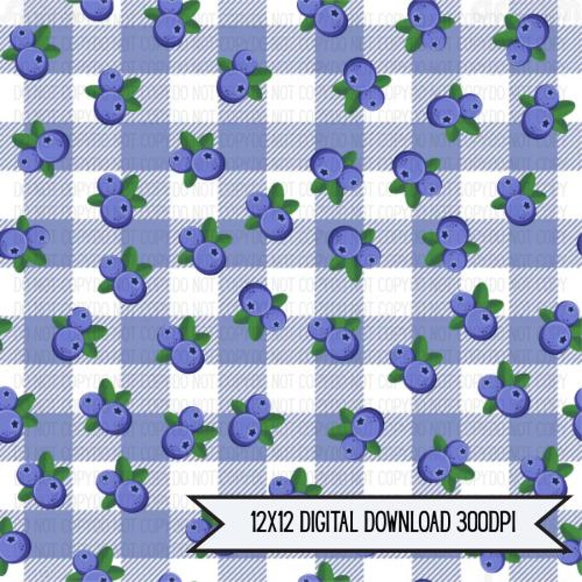 Cute Hand Drawn Blueberry Digital Paper, Seamless Pattern, Hand Drawn ...