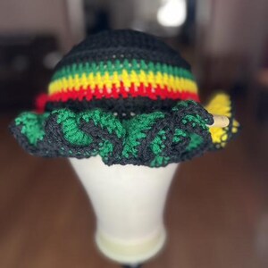 Rasta Color Ruffled Hat - Etsy