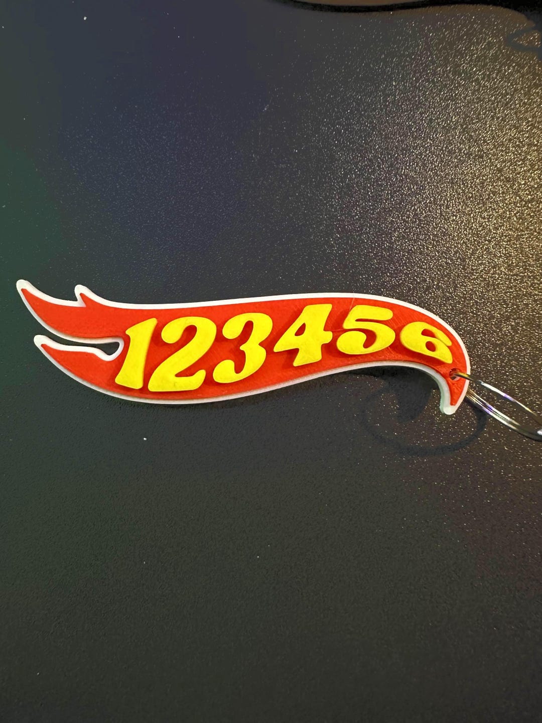 Custom Retro Flame Keychain | 3D Printed Personalized Name Tag - Etsy UK