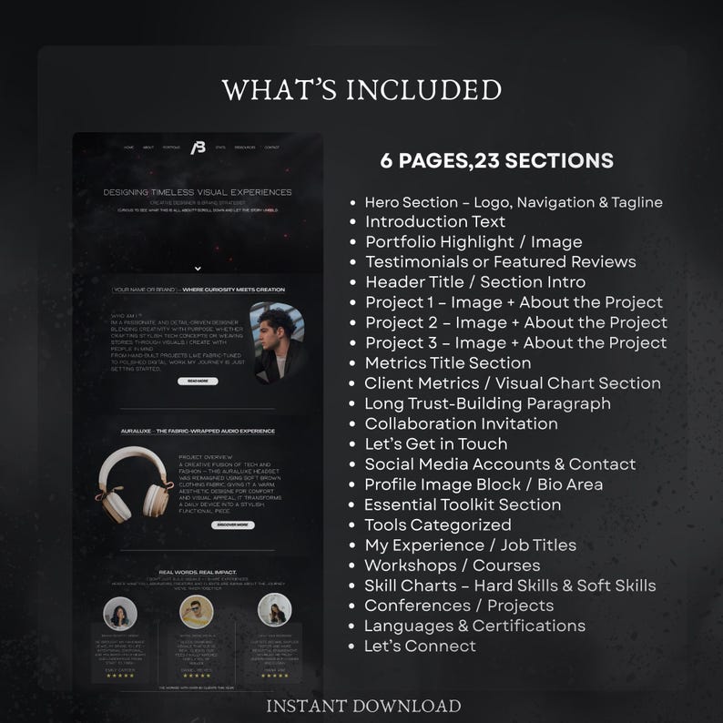 The Ultimate Tech Portfolio Template | Bold, Animated, & Fully Customizable in Canva | 6 Pages ...