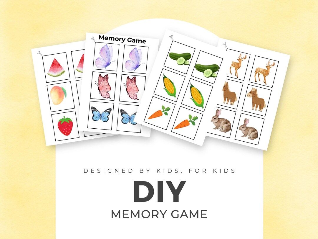 Printable Memory Matching Card Game for Kids: Educational Flashcards ...