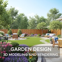 Online Backyard Design, Backyard 3D Rendering, 3d Rendering, Custom ...