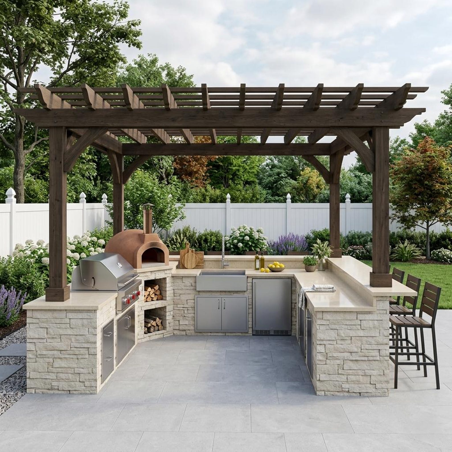 Custom Outdoor Kitchen Design, Backyard Kitchen Plans, Patio BBQ Layout ...
