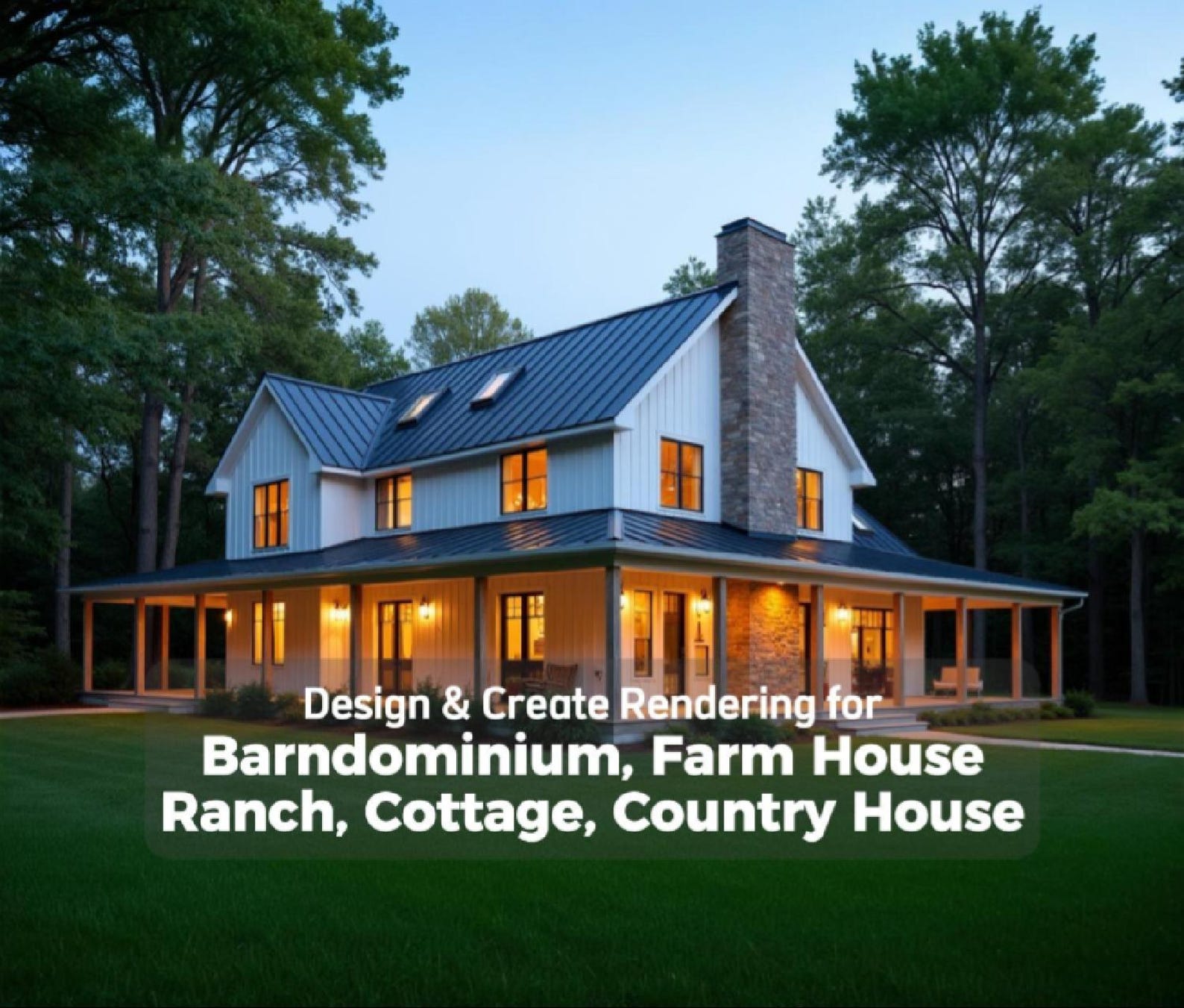 Design Barndominium, Farm House, Ranch, Cottage, Country House, Provide ...