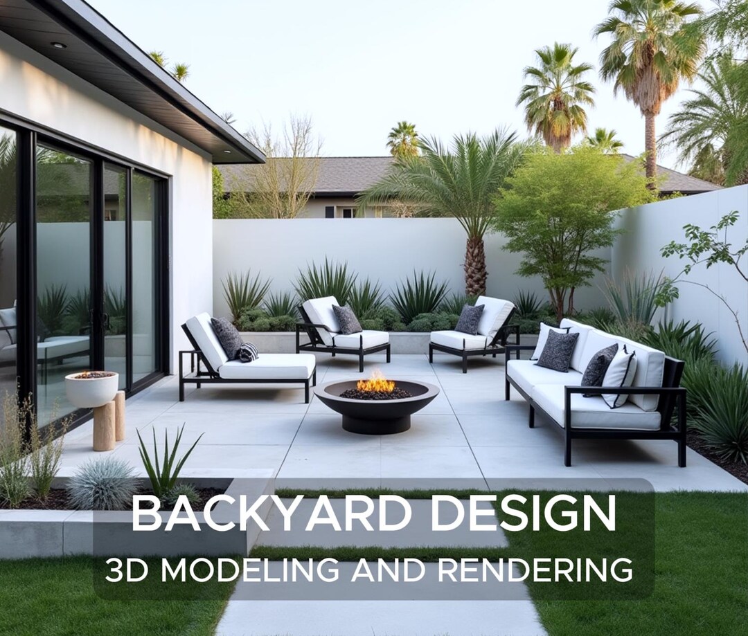 Online Backyard Design, Custom Backyard Design, Backyard 3D Rendering ...