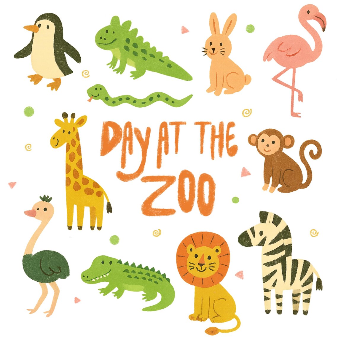 Hand Drawn Cute Animal Graphic Elements - PNG Clipart Pack - Etsy