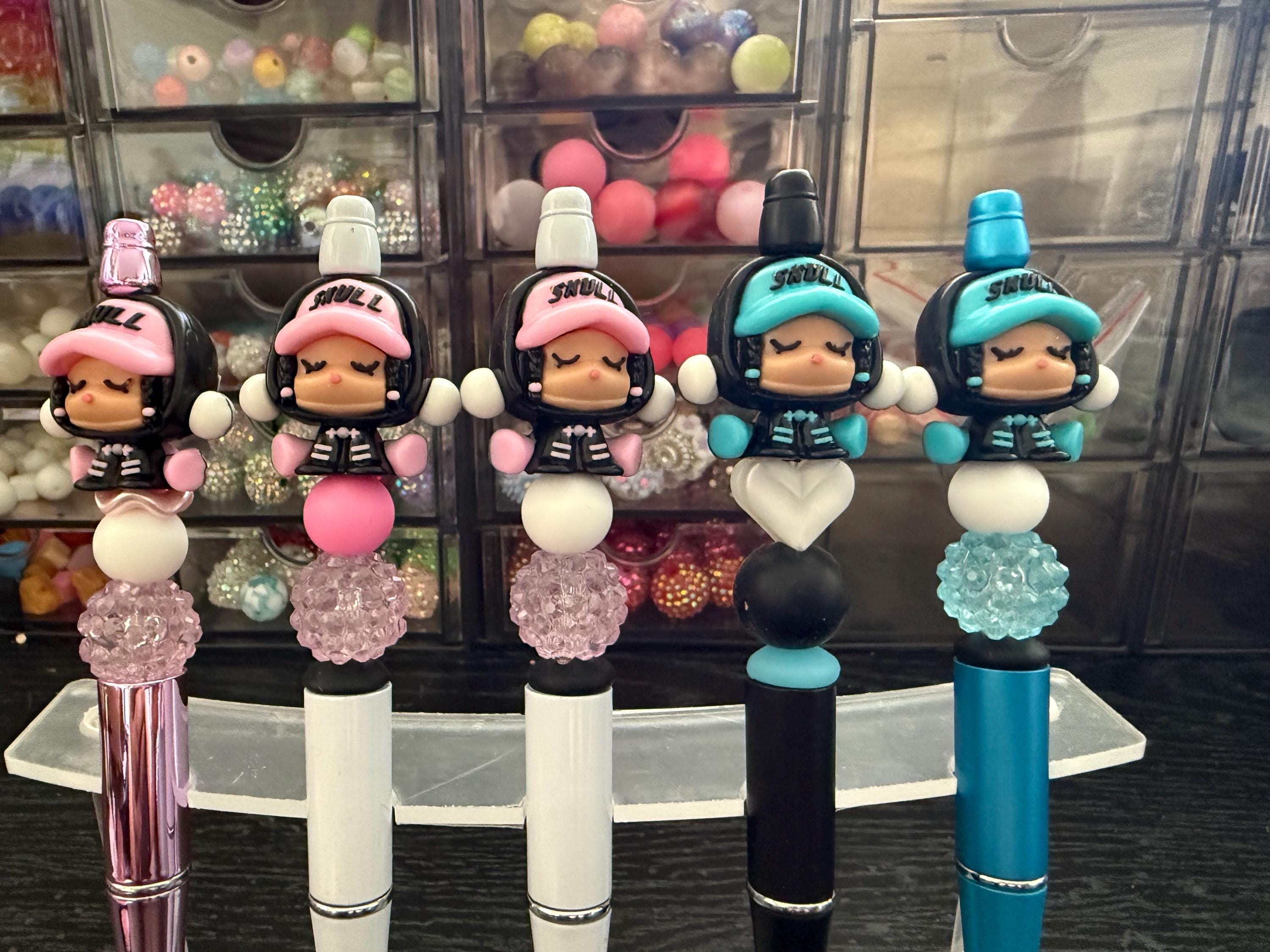Set of Five Cute Skull Panda Themed Pens. Great for School, Office, and ...