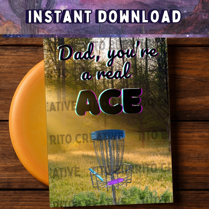Funny Disc Golf Dad Birthday Card | Punny Gift (digital Download) - Etsy