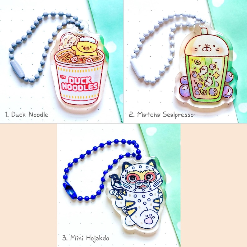Kawaii Korean Keyring Bundle - Acrylic Keyring, Charm, Cute Keychain ...