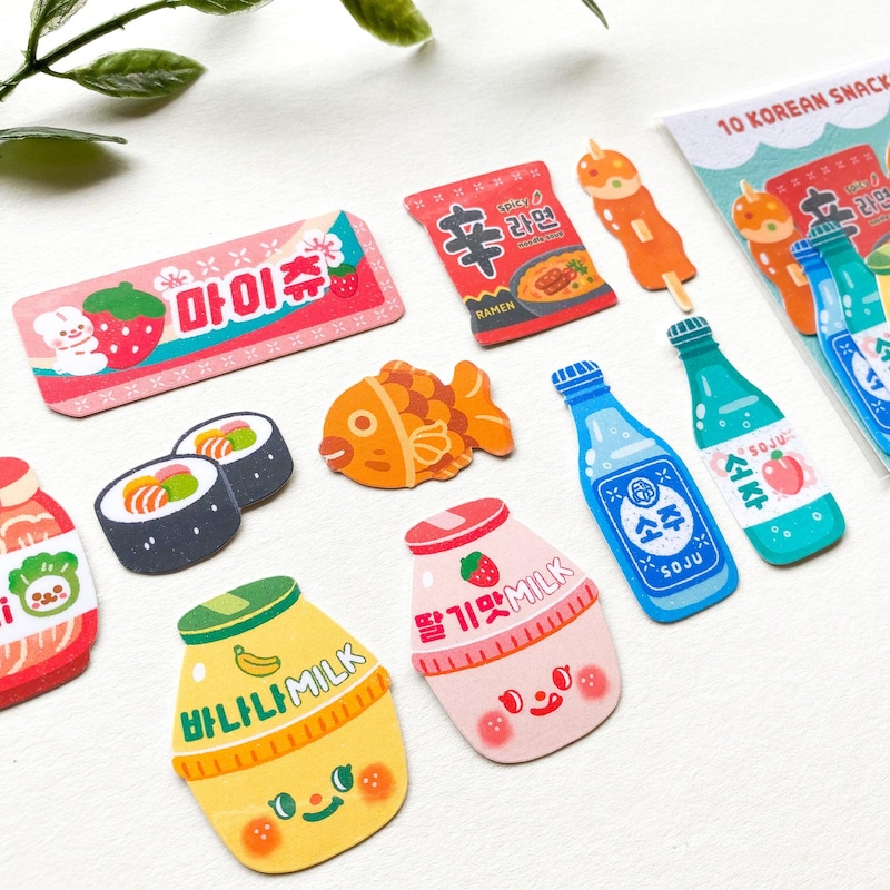 Korean Snack Stickers - Etsy