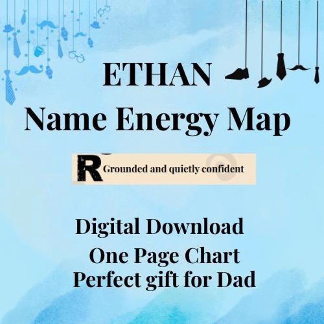 Father’s Day Gift – Ethan Name Energy Map | Personalized Name Meaning ...