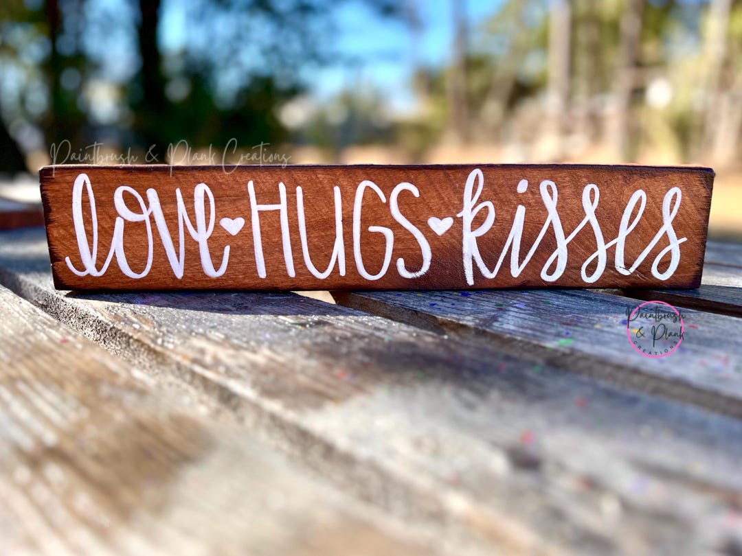 Love Hugs Kisses Pallet Wood Shelf Sitter: Handmade Decor - Etsy