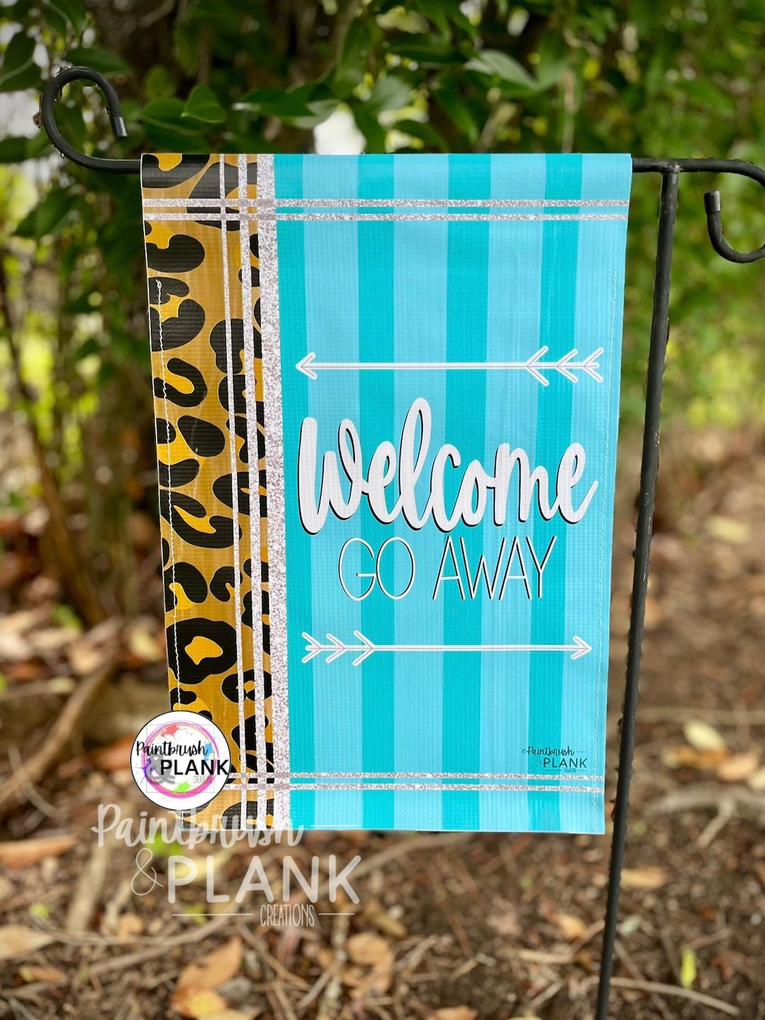 Welcome Go Away Vinyl Garden Flag - Etsy