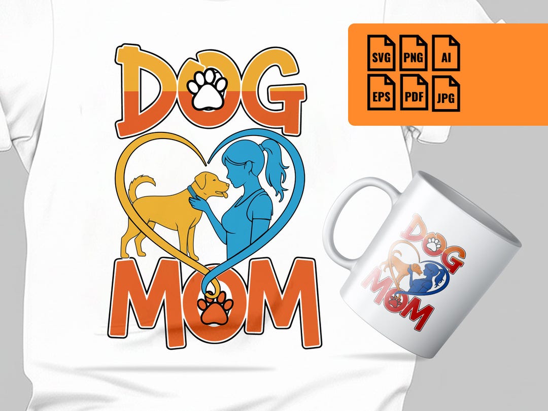 Dog Mom Heart Graphic: Pet Lover SVG PNG Clipart (digital Download - Etsy