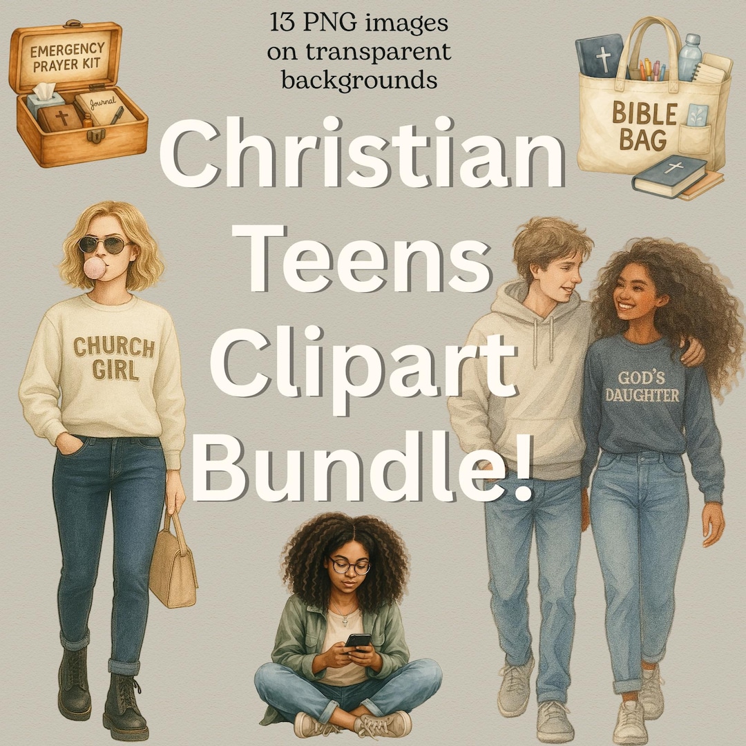 Christian Teen Clipart Bundle | Faith-based PNG Images - Etsy