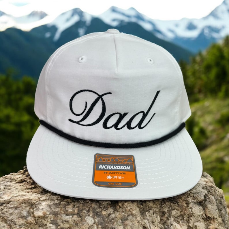 Embroidered "dad" Hat: White Richardson 256 Rope Cap, Minimalist Style ...