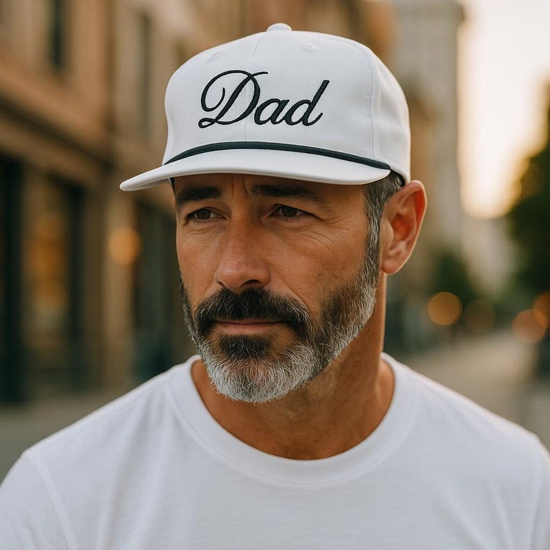 Embroidered "dad" Hat: White Richardson 256 Rope Cap, Minimalist Style ...