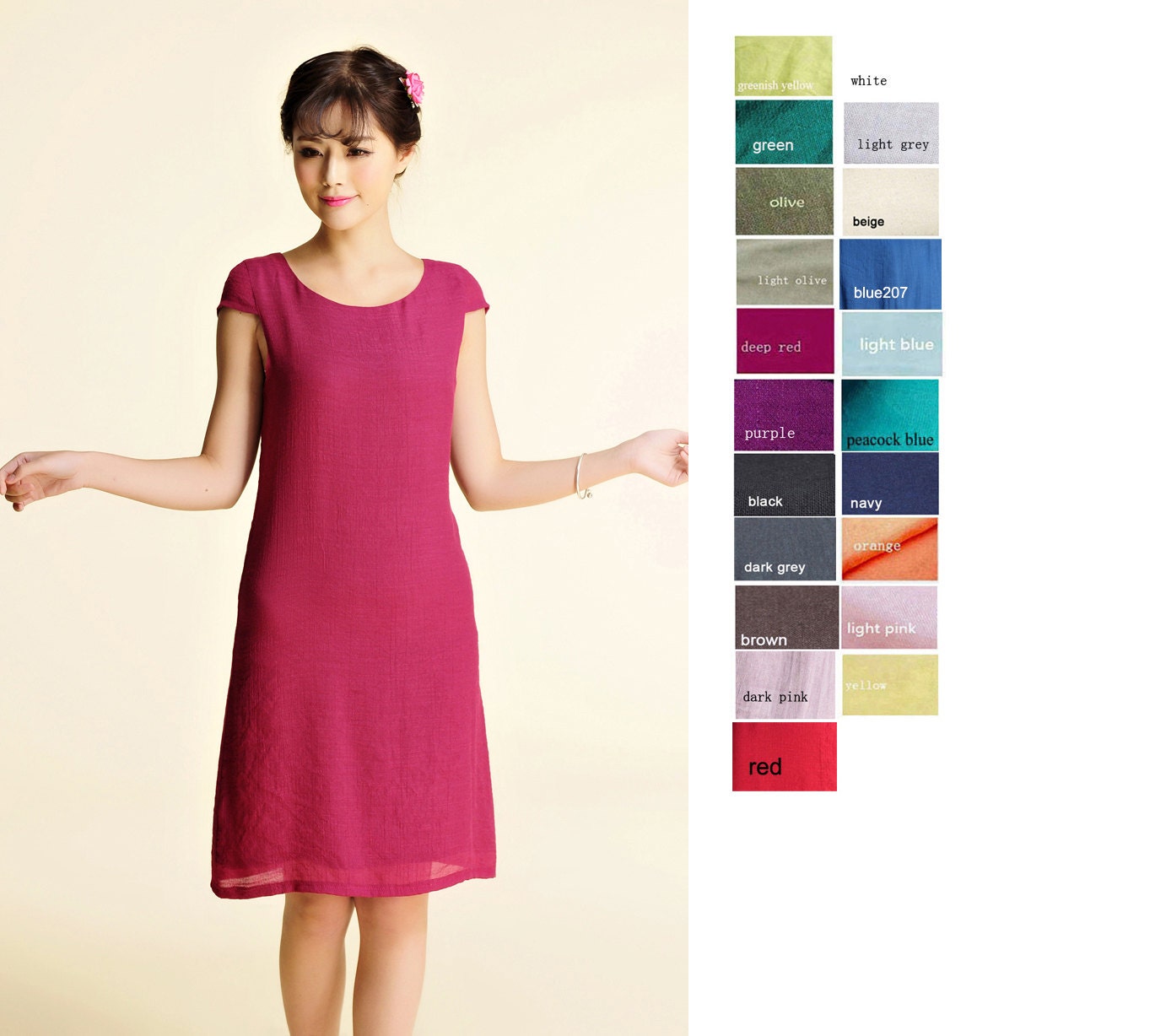 Sweet Cranberry /ideal Hot Weather Dress / Lovely Silk Dress - Etsy