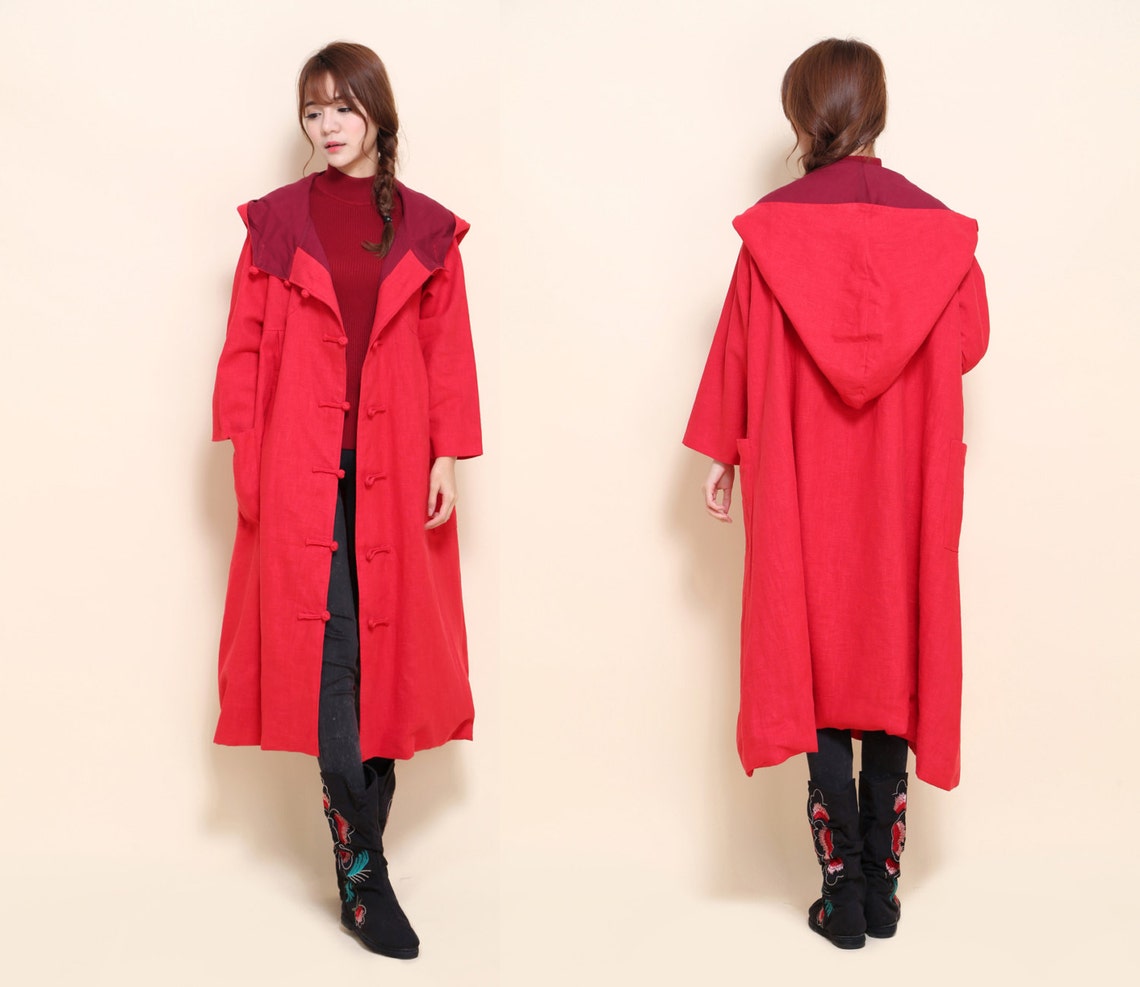 Little Red Riding Hood/ Free Style Long Coat/ Hoodie With - Etsy