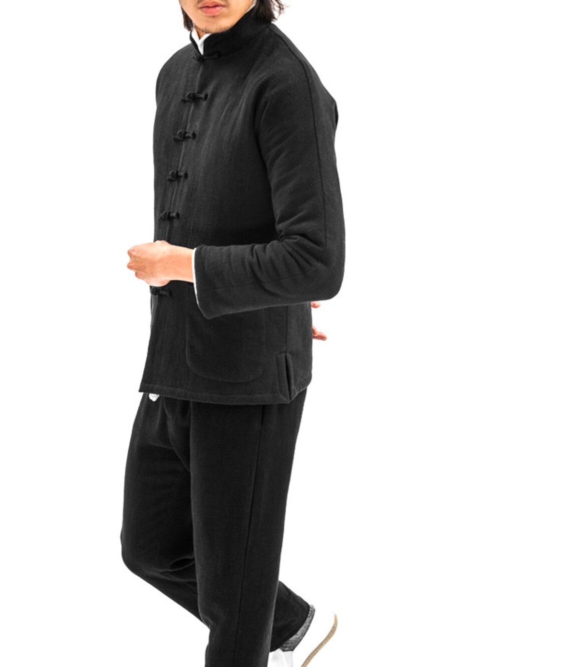 Classic Asian Design/ Linen Men's Winter Coat With Cotton - Etsy