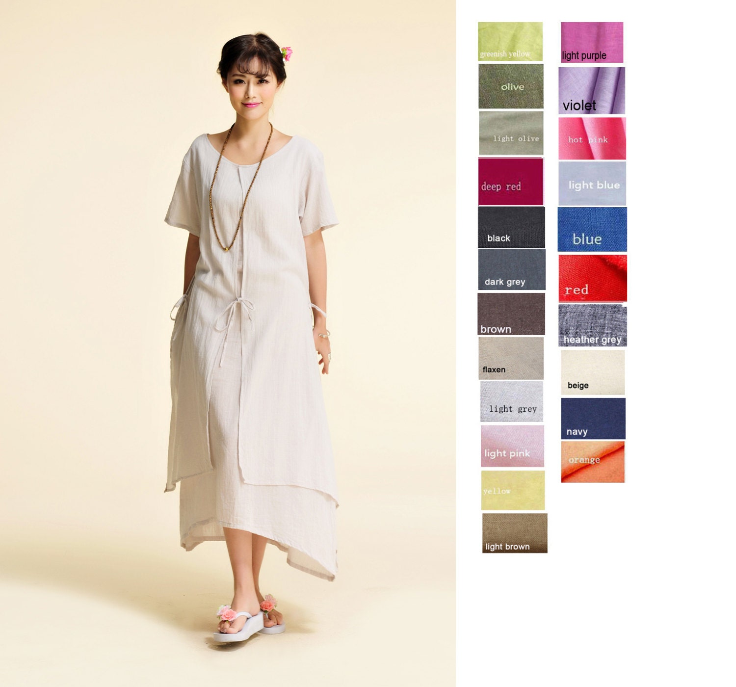 Calla Lily/ Two Layered Linen Long Dress /two Dfferent Looks/ - Etsy