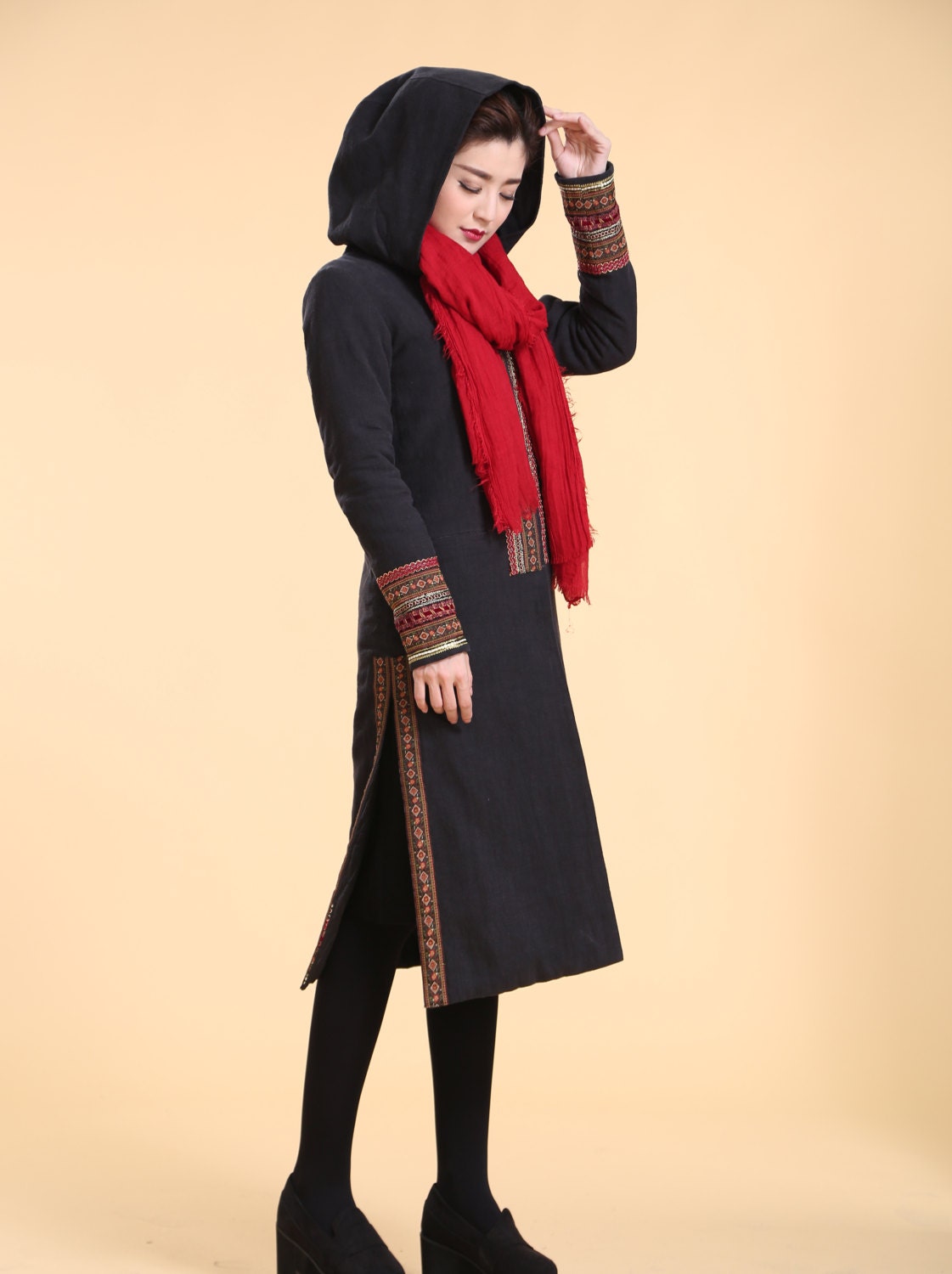 Unique Ethnic Style Embroidered Winter Coat/ Cotton Padded - Etsy