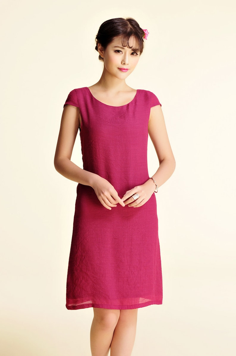 Sweet Cranberry /ideal Hot Weather Dress / Lovely Silk Dress - Etsy