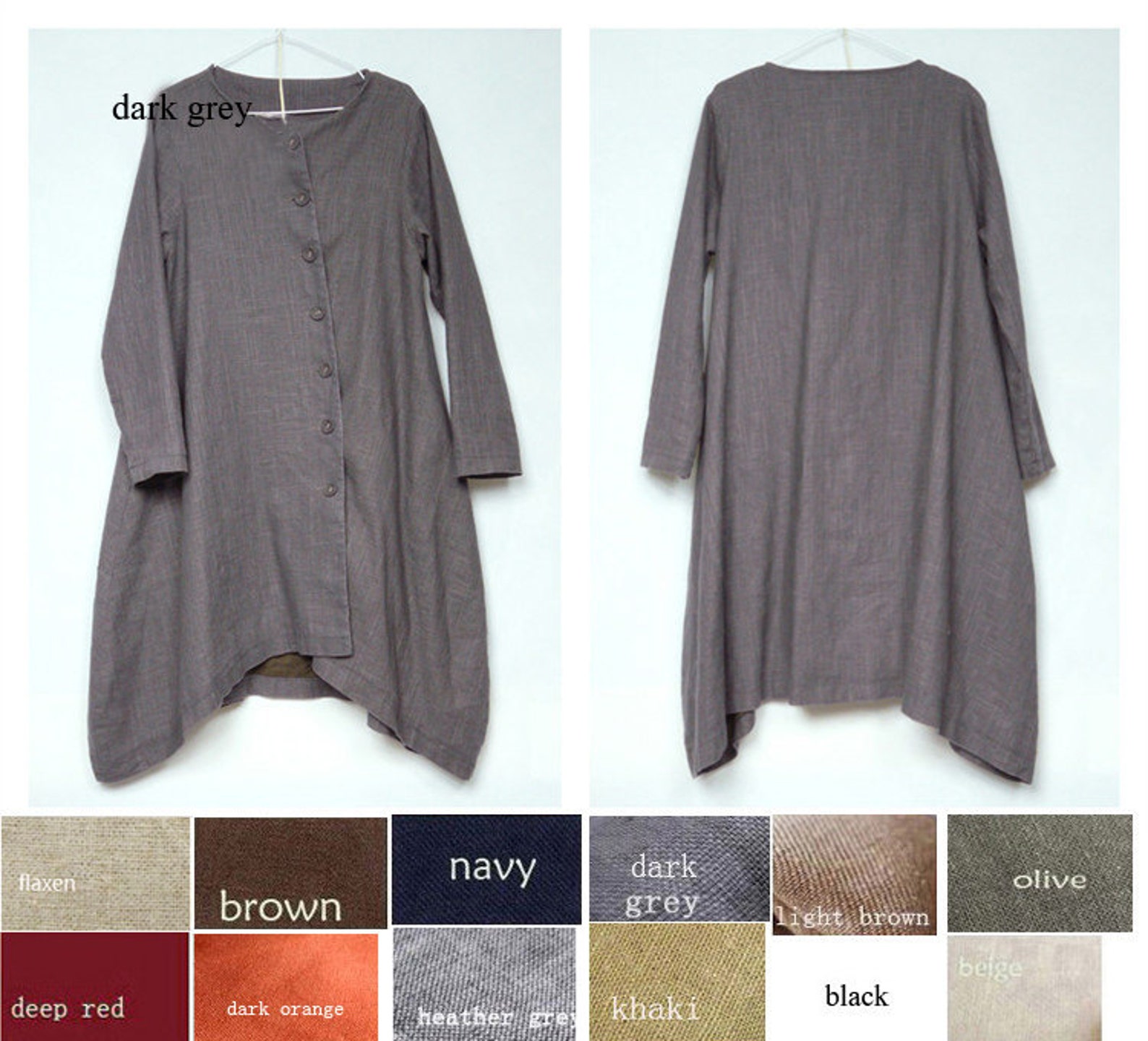 Asymmetrical Linen Long Jacket/ 12 Colors/ RAMIES - Etsy