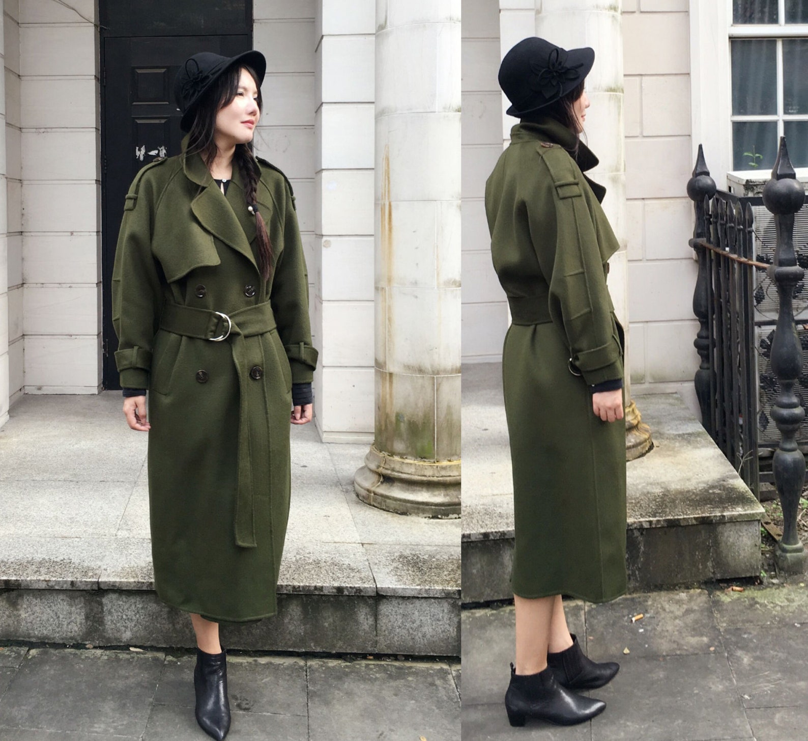 Military Style Heavy Coat/ Double Faced Cashmere and Wool - Etsy