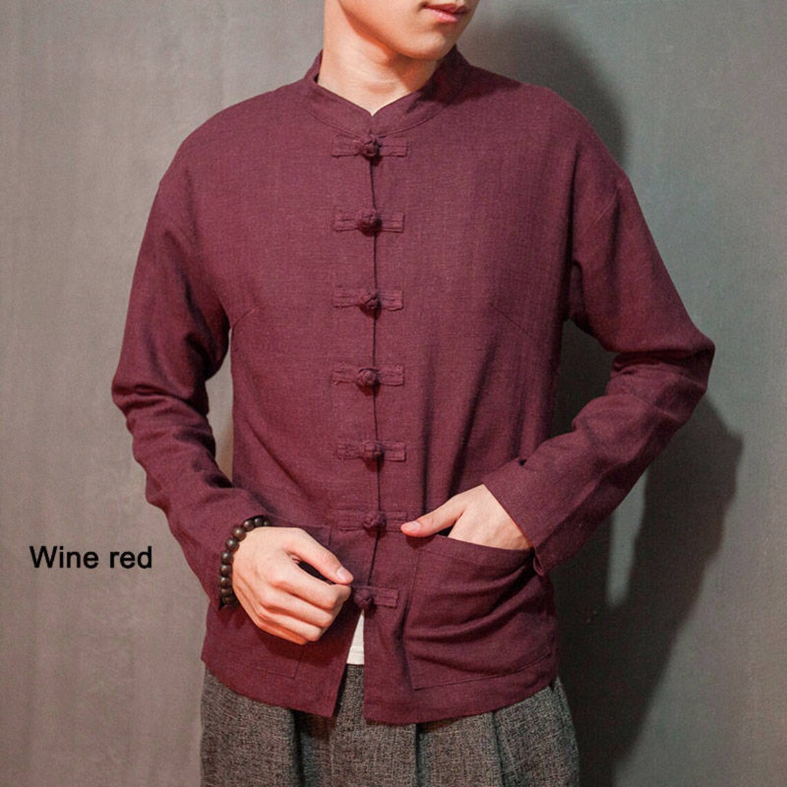 Classic Chinese Style Linen Men's Jacket With Handmade - Etsy