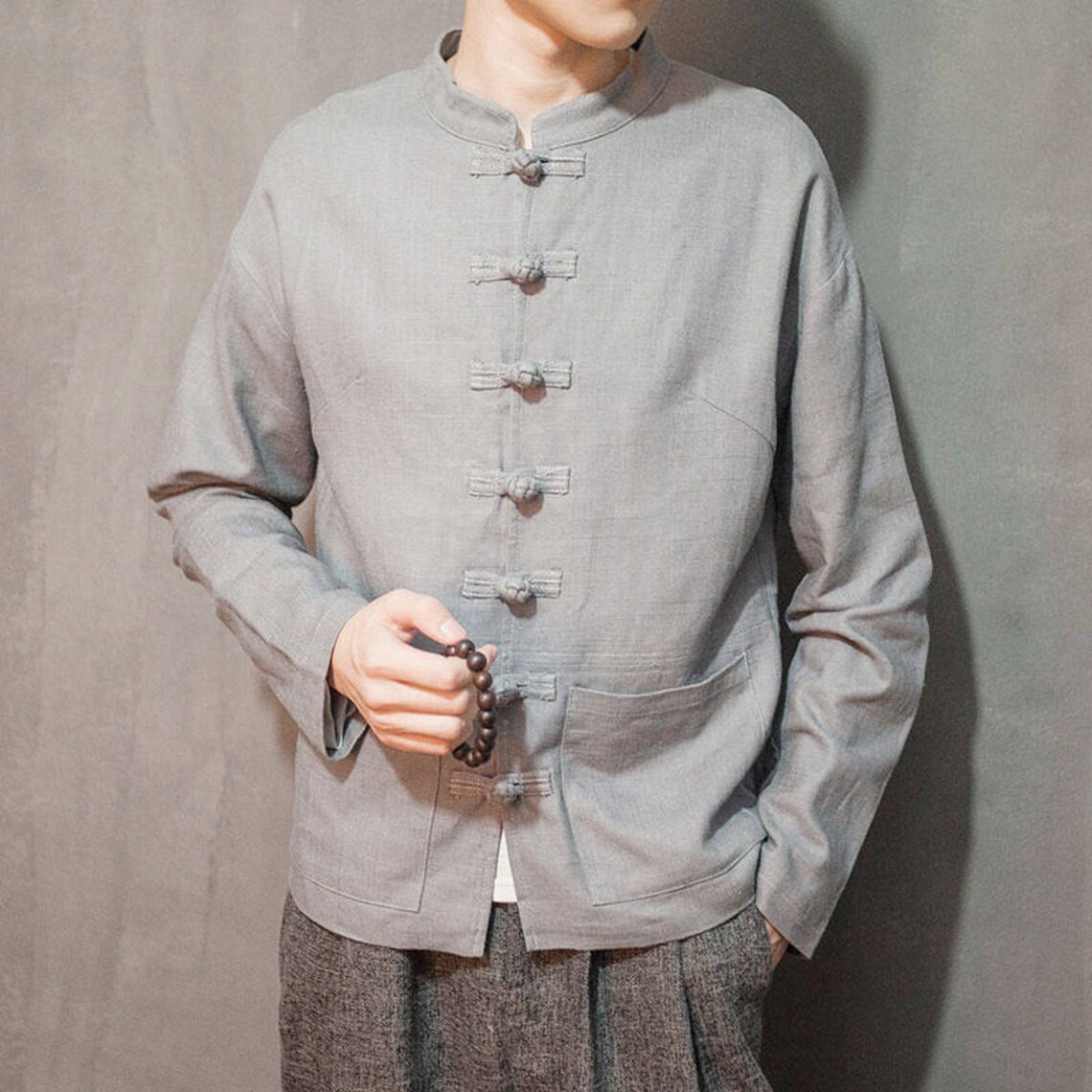 Classic Chinese Style Linen Men's Jacket With Handmade - Etsy